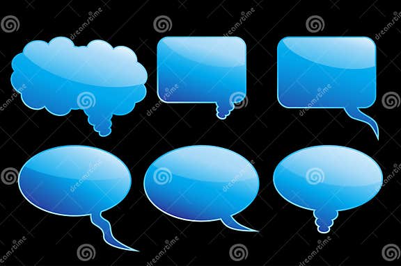 Abstract Blue Colour Callout Set Stock Vector - Illustration of symbols ...