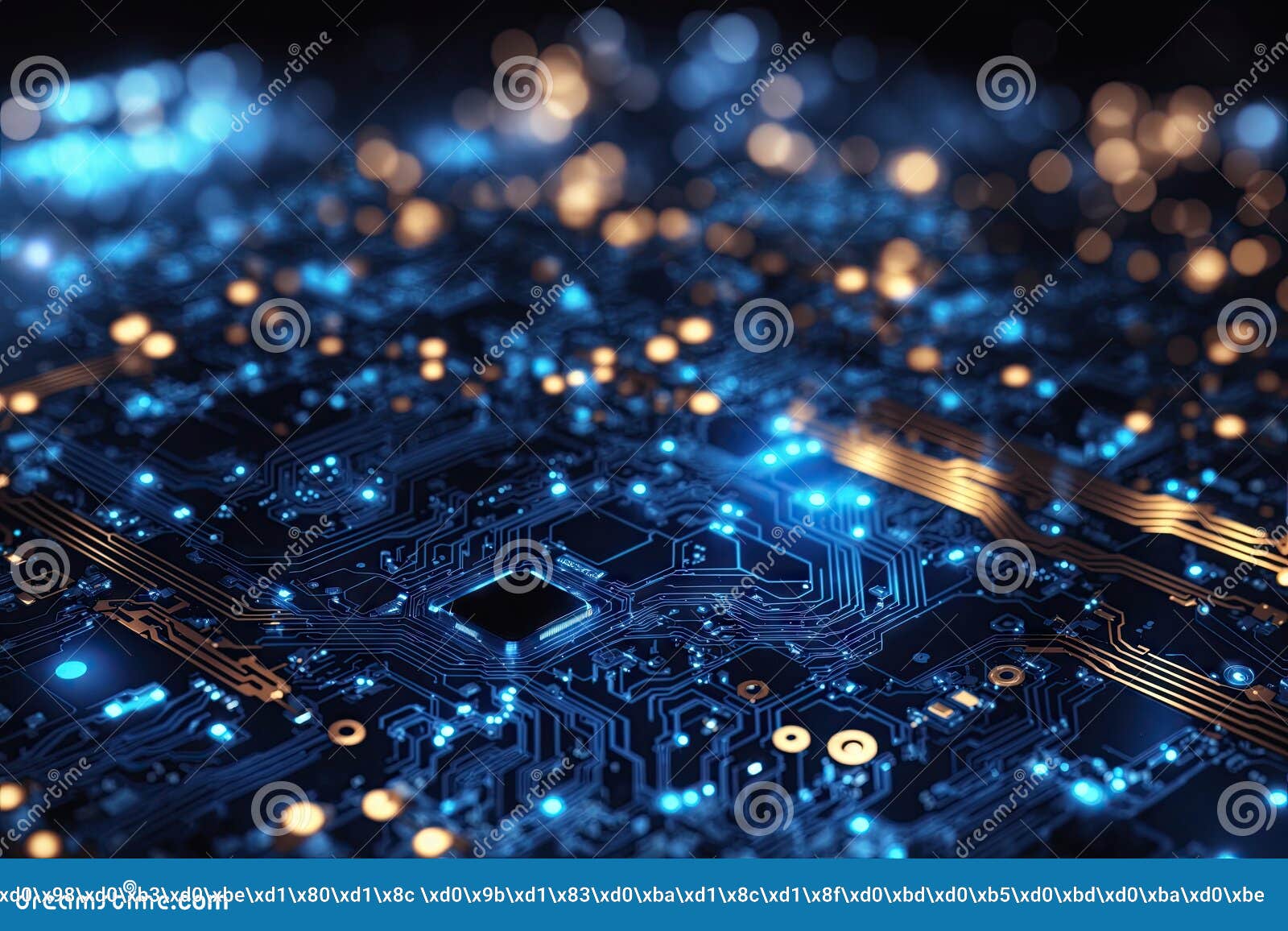 Abstract Blue Computer Circuit Board Close Up for Background. Stock ...
