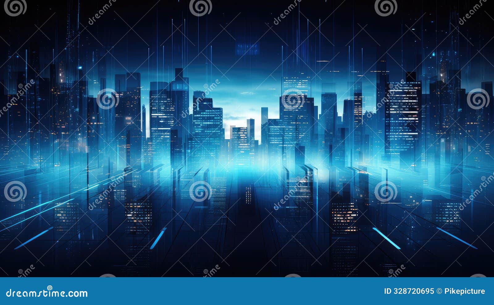 Abstract Blue Computer Technology Background Stock Illustration ...