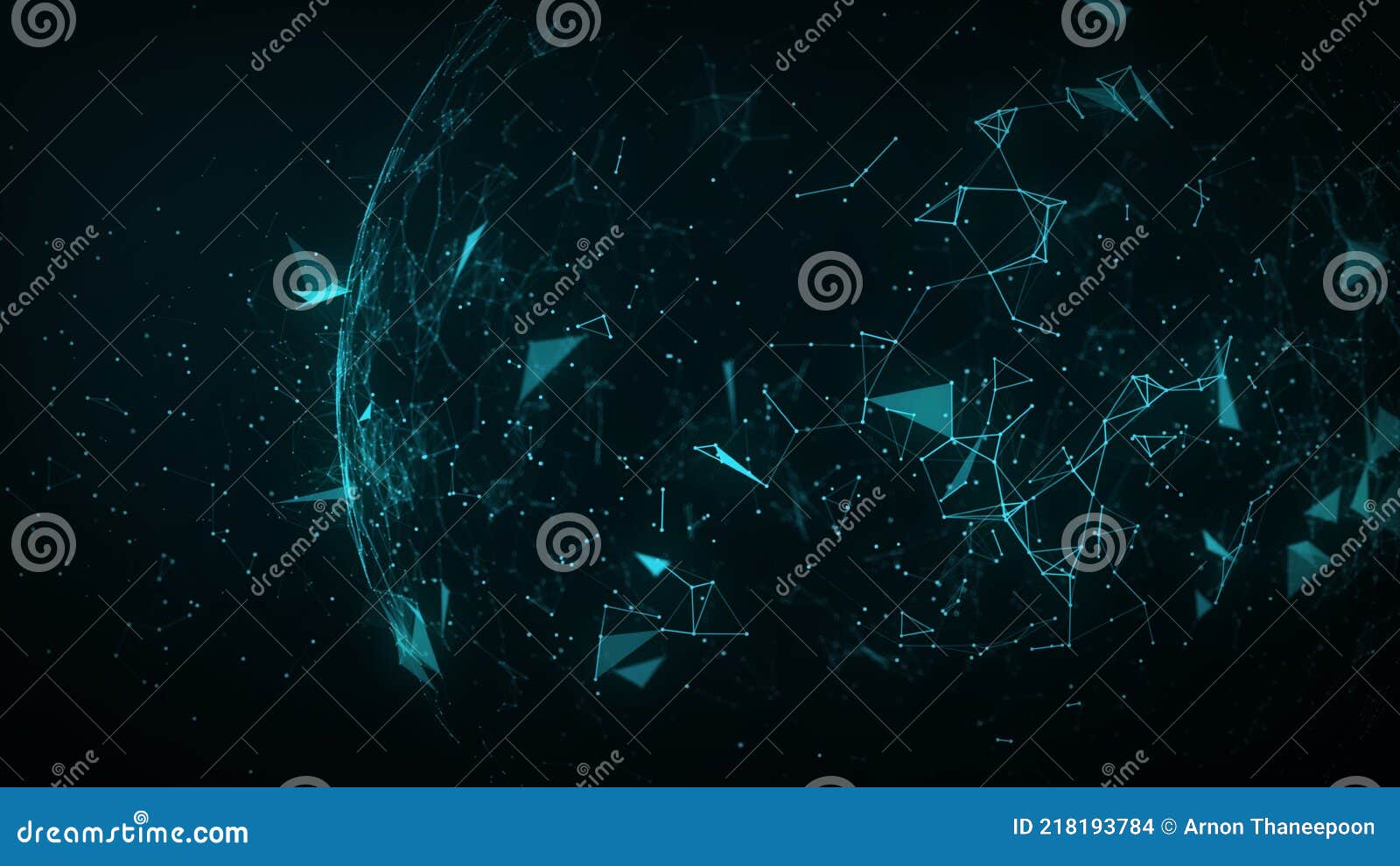 Abstract Blue Connecting Dots and Lines Background. Stock Illustration ...