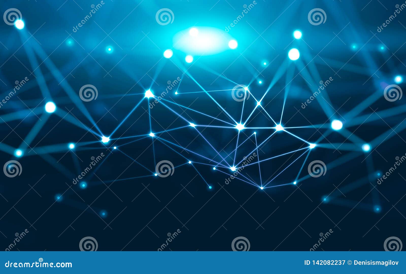 Abstract Blue Connection Dots Background Stock Illustration ...
