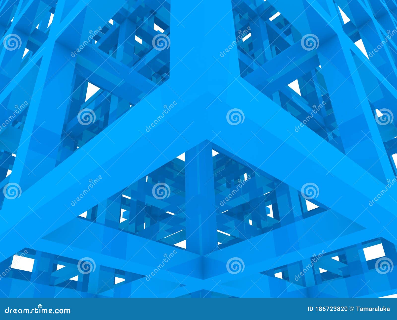 Abstract Blue Construction Close-up on a White Stock Illustration ...