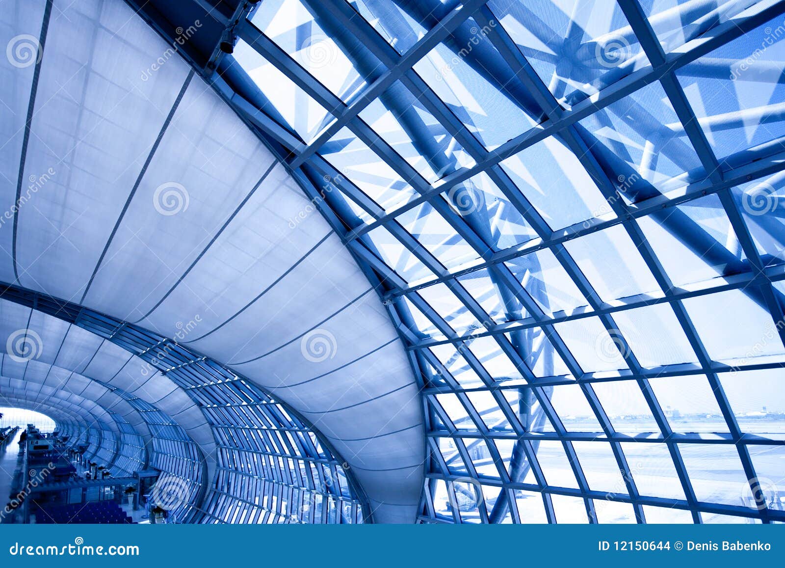 Abstract blue corridor stock photo. Image of indoor, business - 12150644