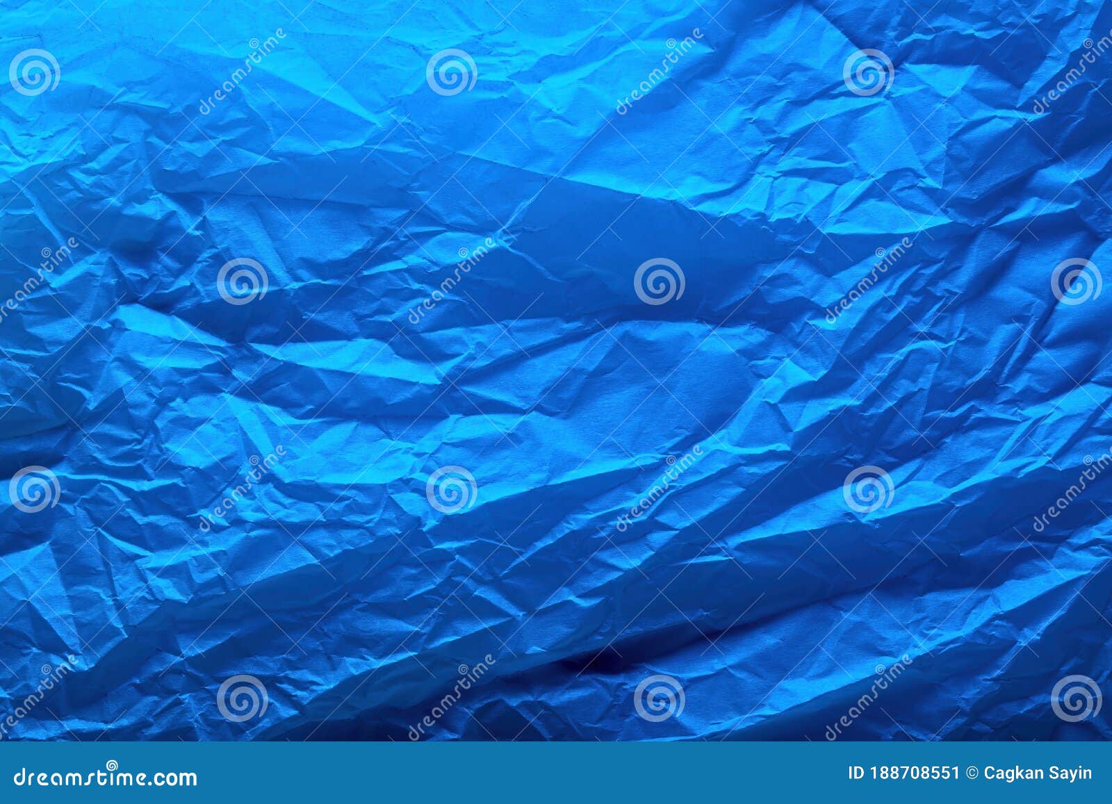 Abstract Blue Crumpled Paper Texture Stock Image - Image of color ...