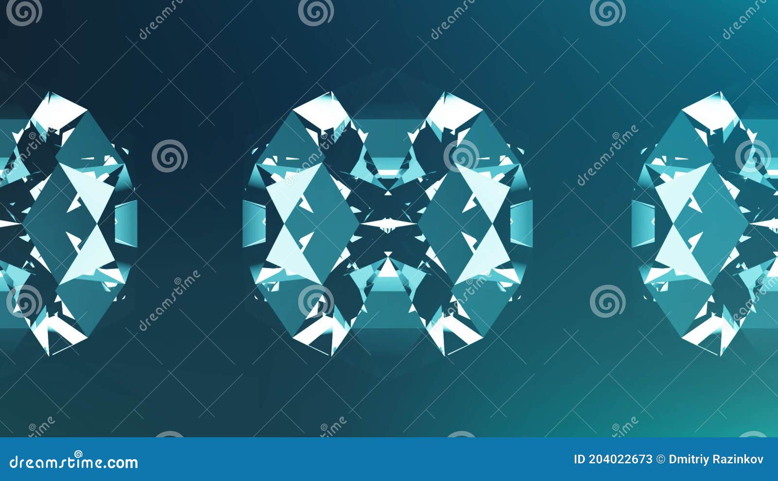 Abstract Blue Crystal Animation. Seamless Loop 4k. Retro Vintage ...