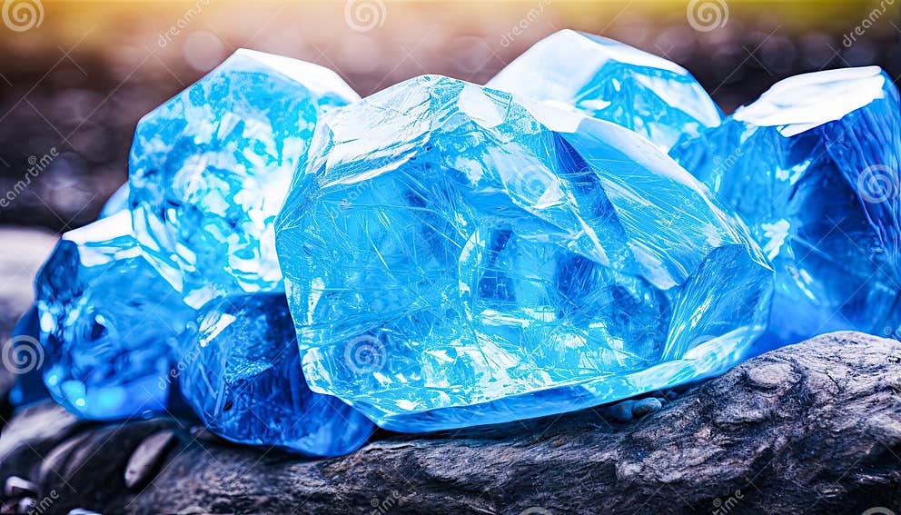 Abstract Blue Crystal on Background Stock Illustration - Illustration ...
