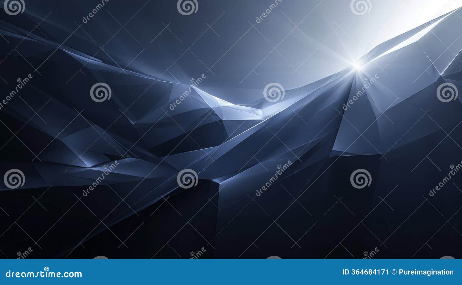 Blue Crystalline Geometry Transparent Fresh Crystal Elegant Modern 3D ...