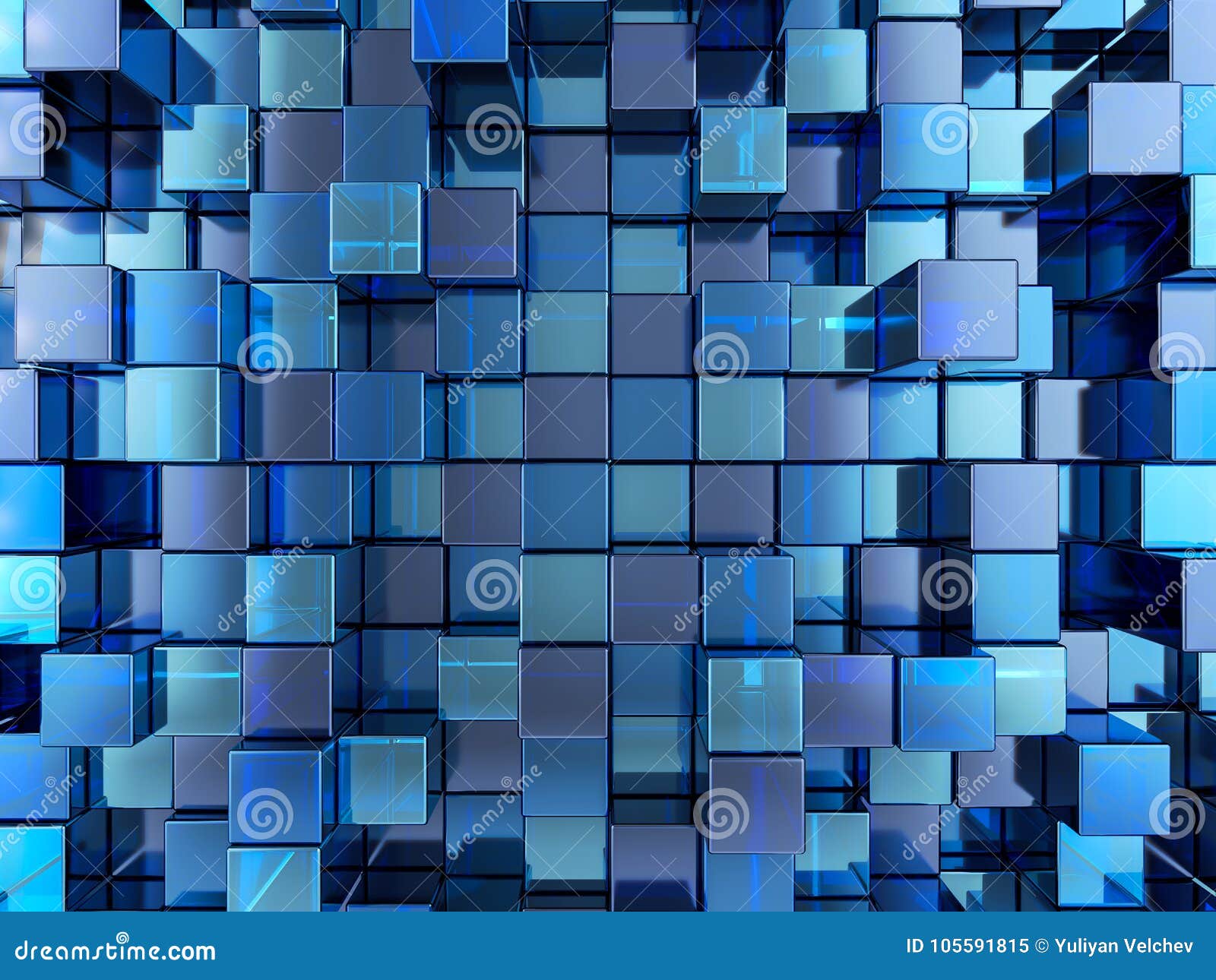Abstract Blue Cubes Background Stock Illustration - Illustration of ...