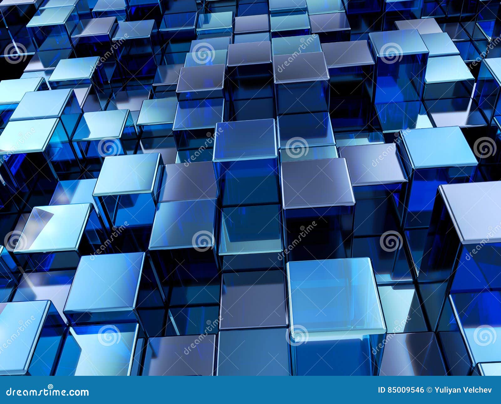 Abstract Blue Cubes Background Stock Illustration - Illustration of ...