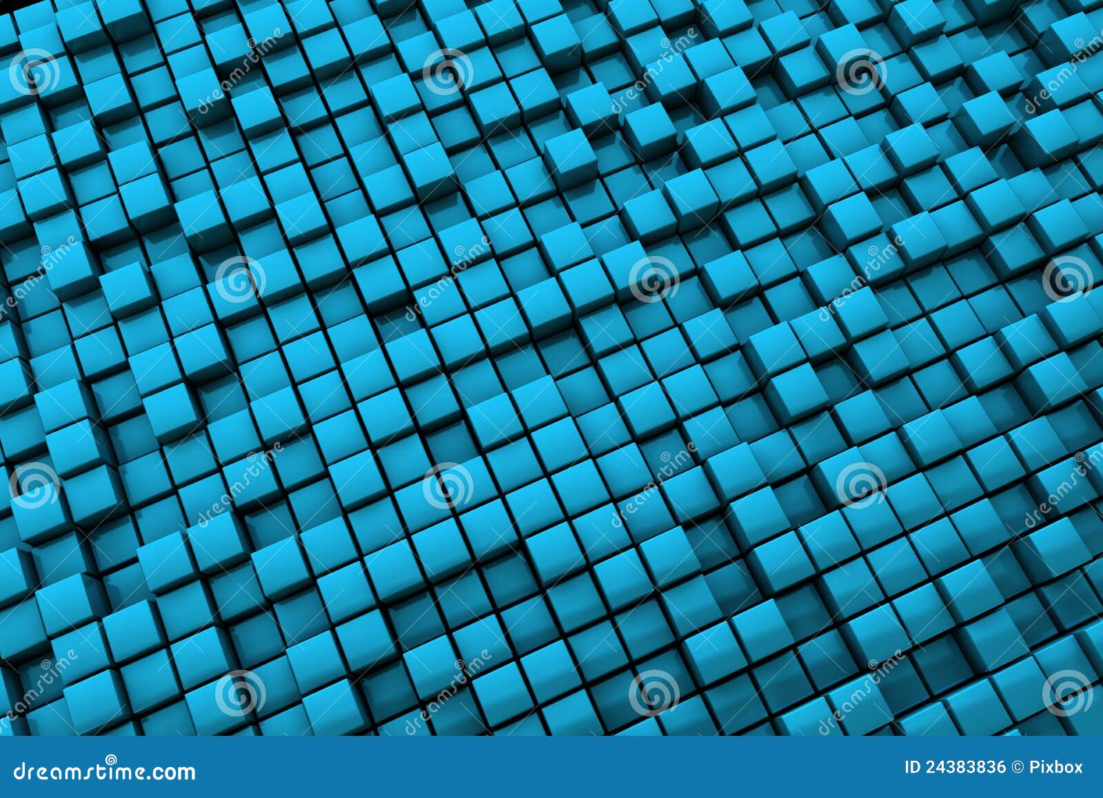 Abstract Blue Cubes Background - Long Distance Stock Illustration ...