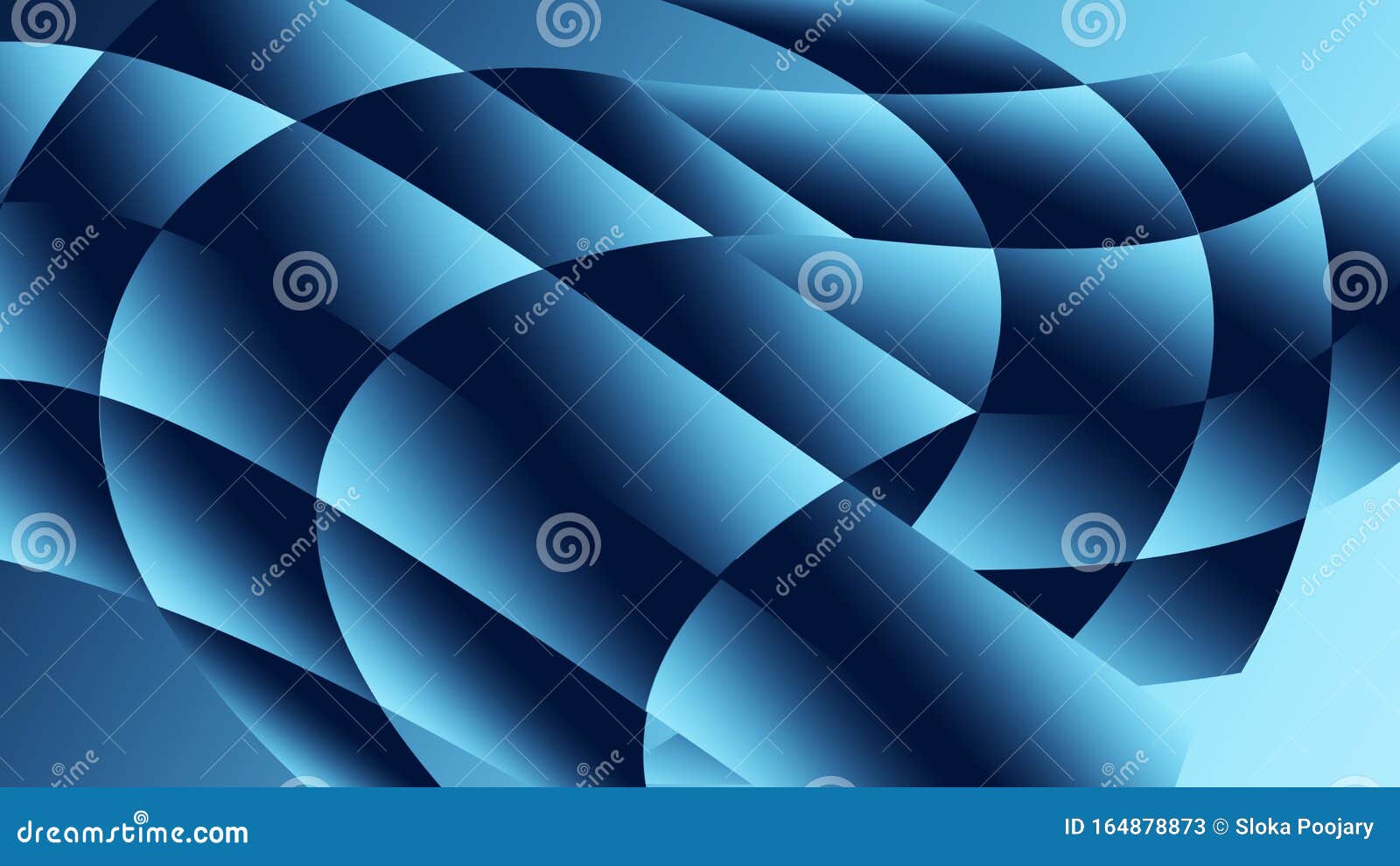 Abstract Blue Cubes Design Wavy Background with Gradient Stock ...