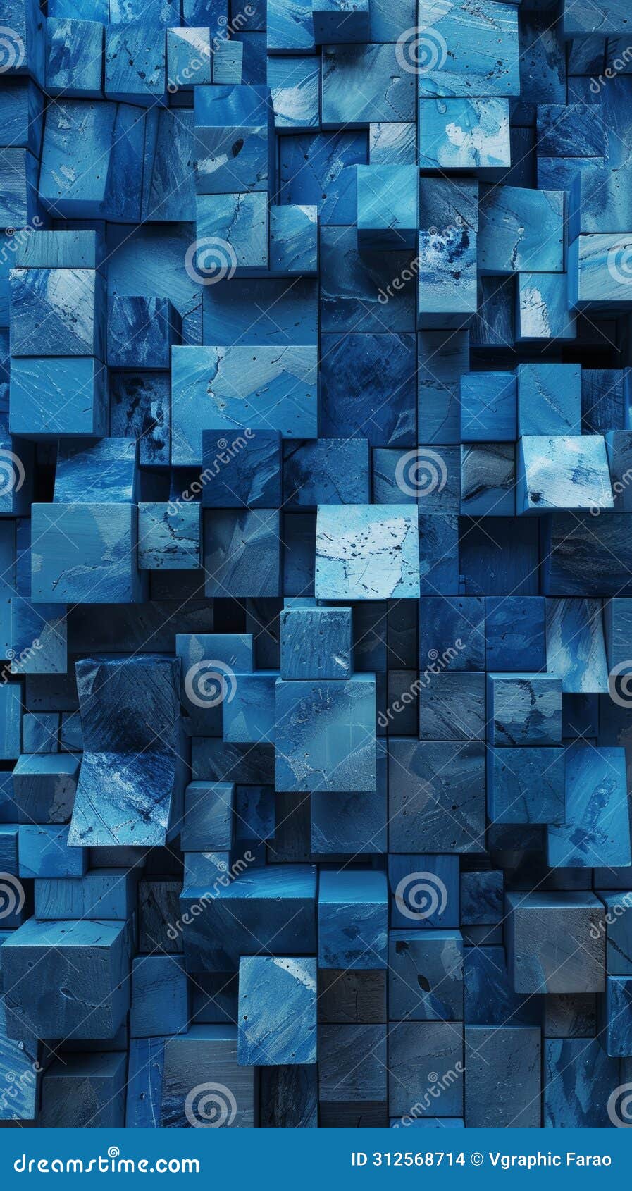 Abstract Blue Cubes Pattern Stock Photo - Image of depth, structure ...