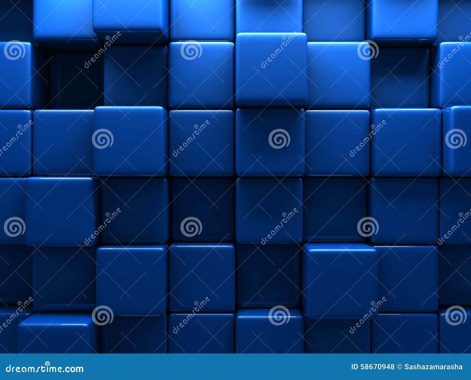 Abstract Blue Cubes Wall Background Stock Illustration - Illustration ...