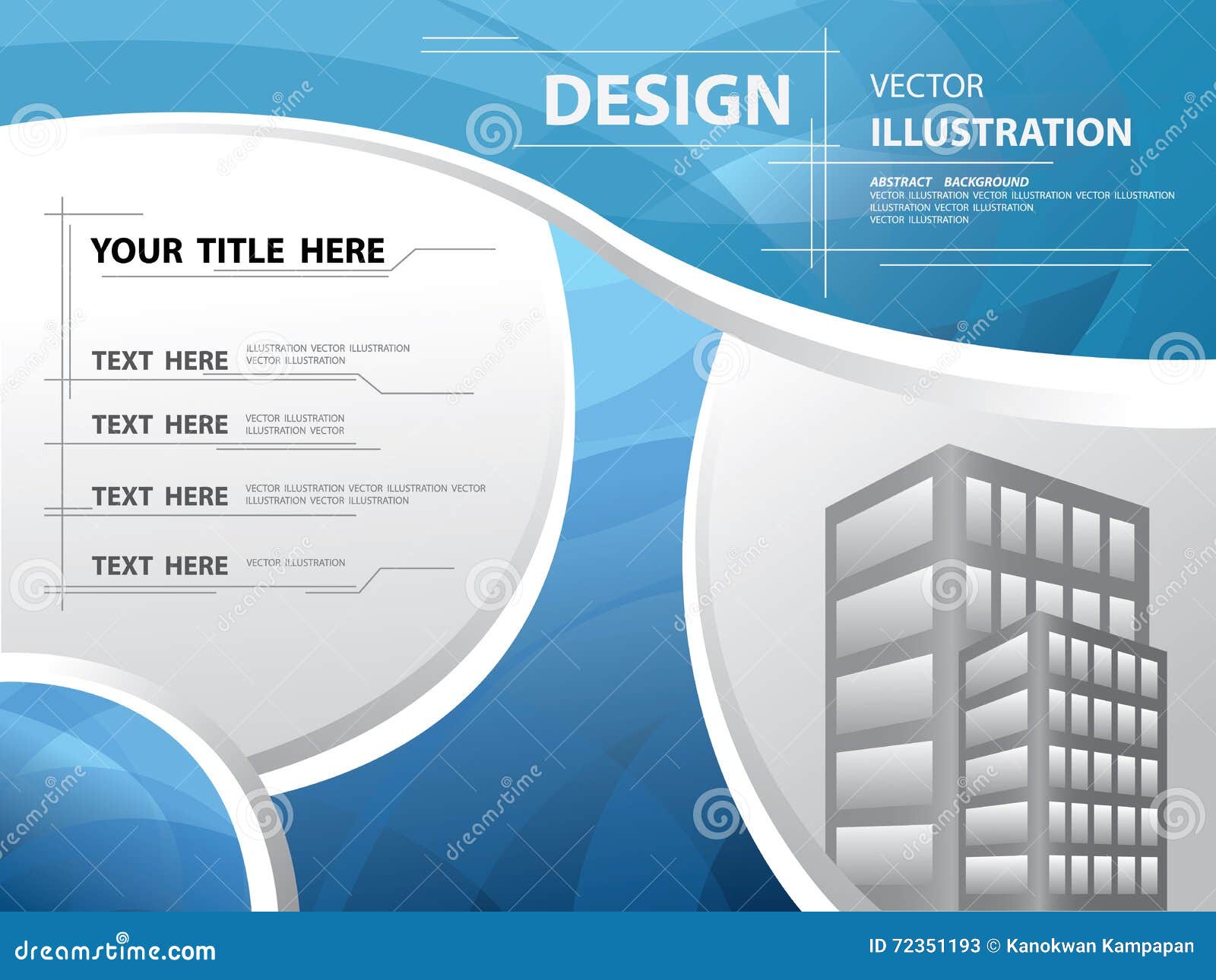 Abstract Blue Curve Templete And Frame, Vector | CartoonDealer.com ...