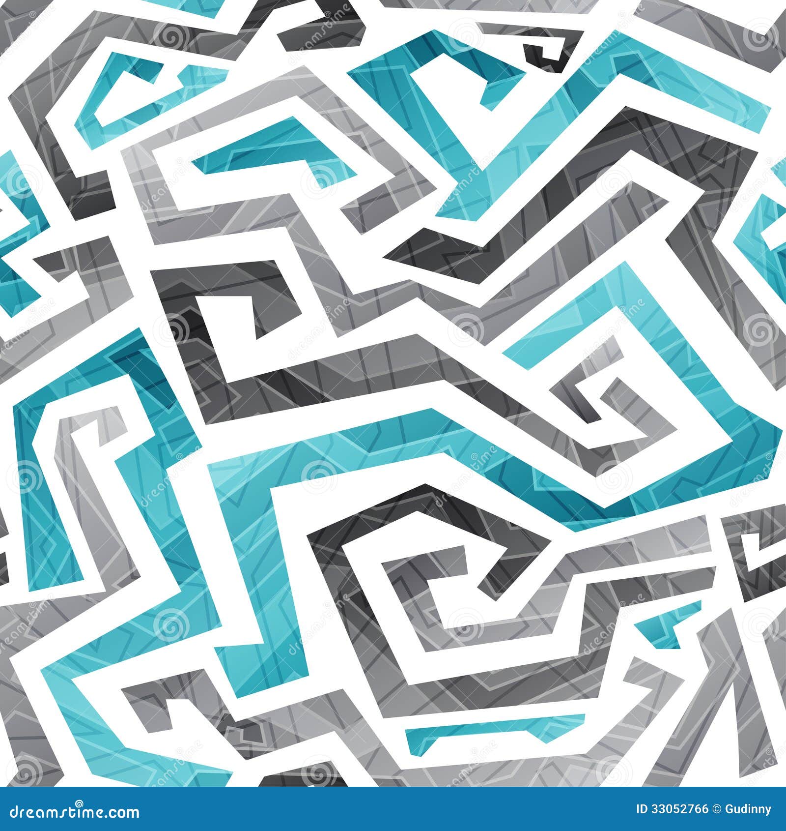 Abstract Blue Curved Lines Seamless Pattern Stock Vector - Illustration ...