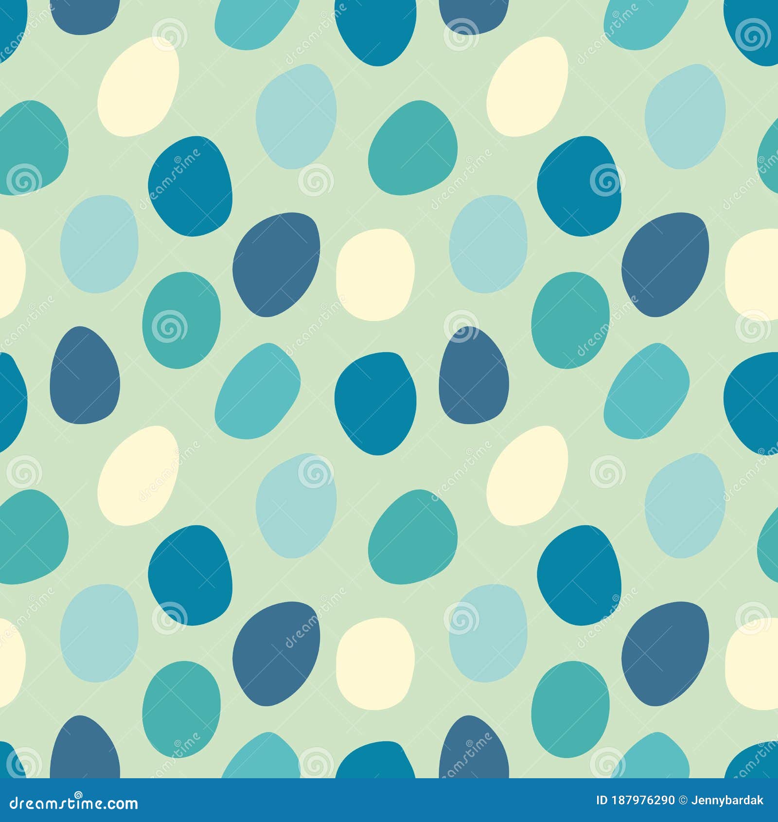 Abstract Blue, Cyan and Light Green Seamless Vector Pattern. Editable ...