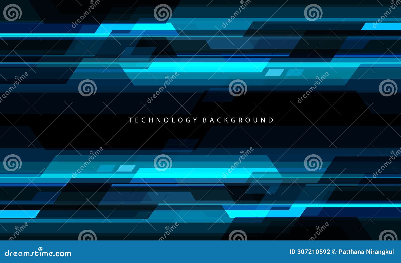 Abstract Blue Cyber Light Geometric Technology Futuristic Overlap on ...