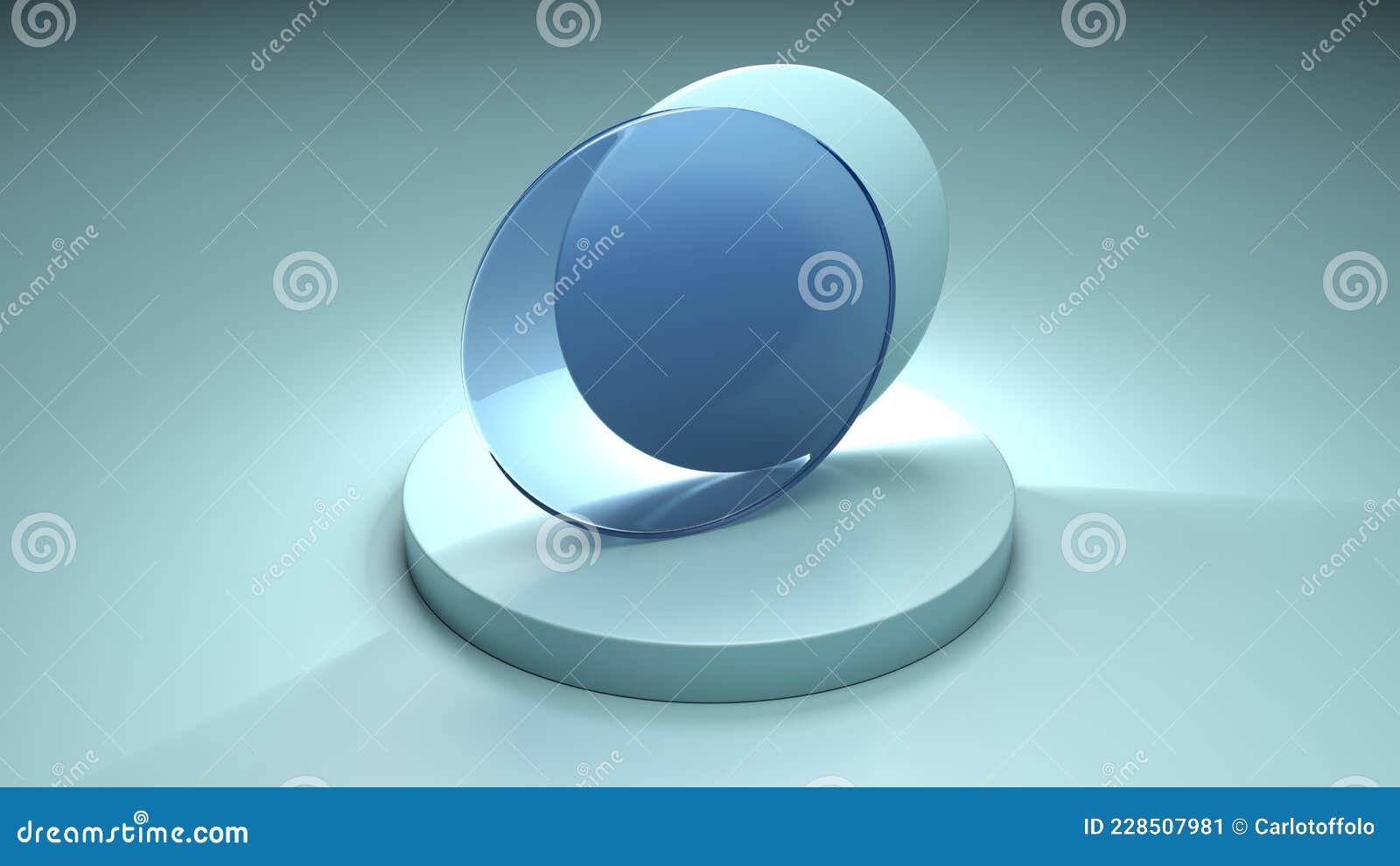 Abstract Blue Cylinders Composition - 3D Rendering Illustration Stock ...