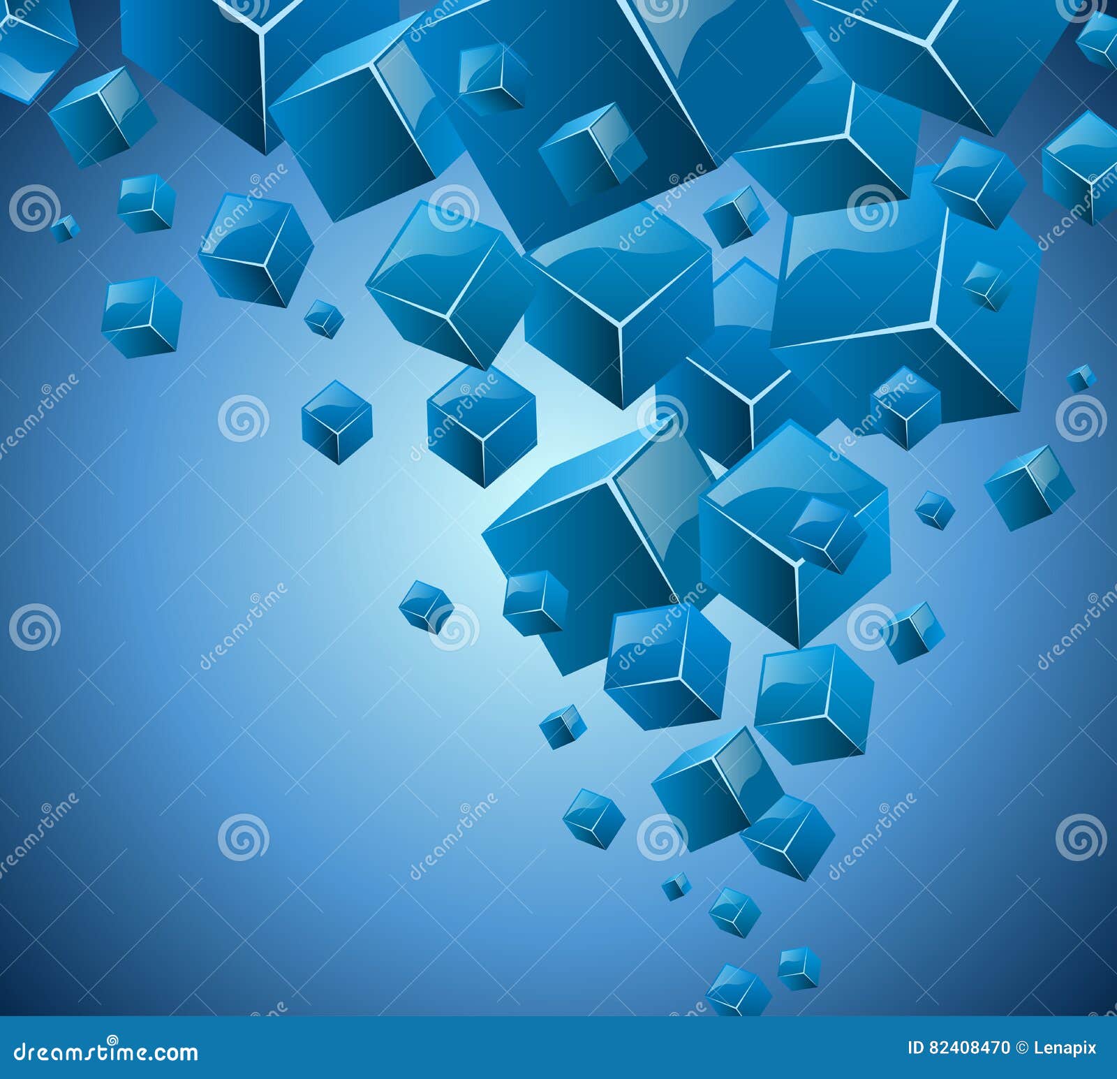 Abstract blue 3D card stock vector. Illustration of graphic - 82408470