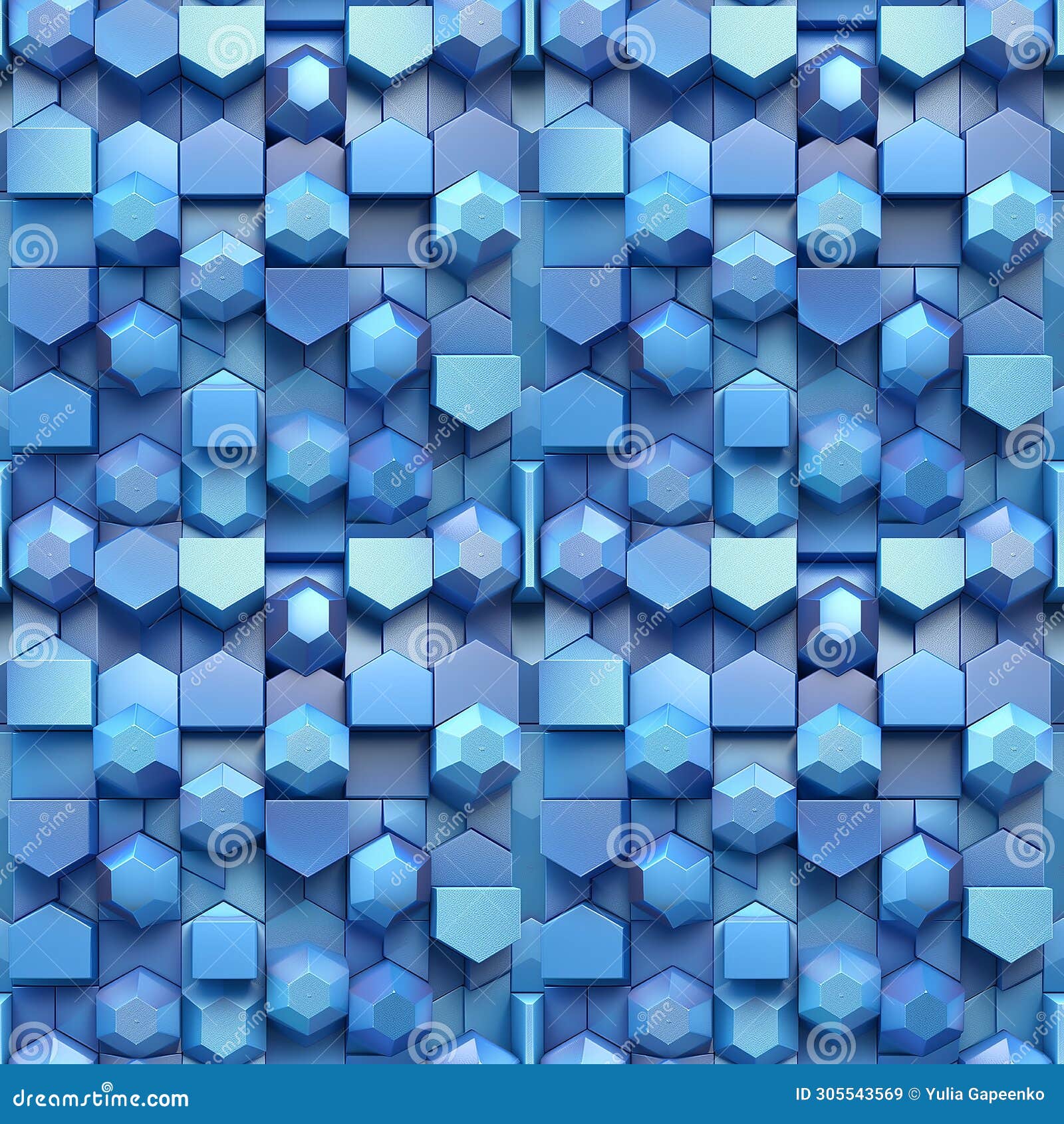 Abstract Blue 3d Geometric Background Stock Image - Image of surface ...