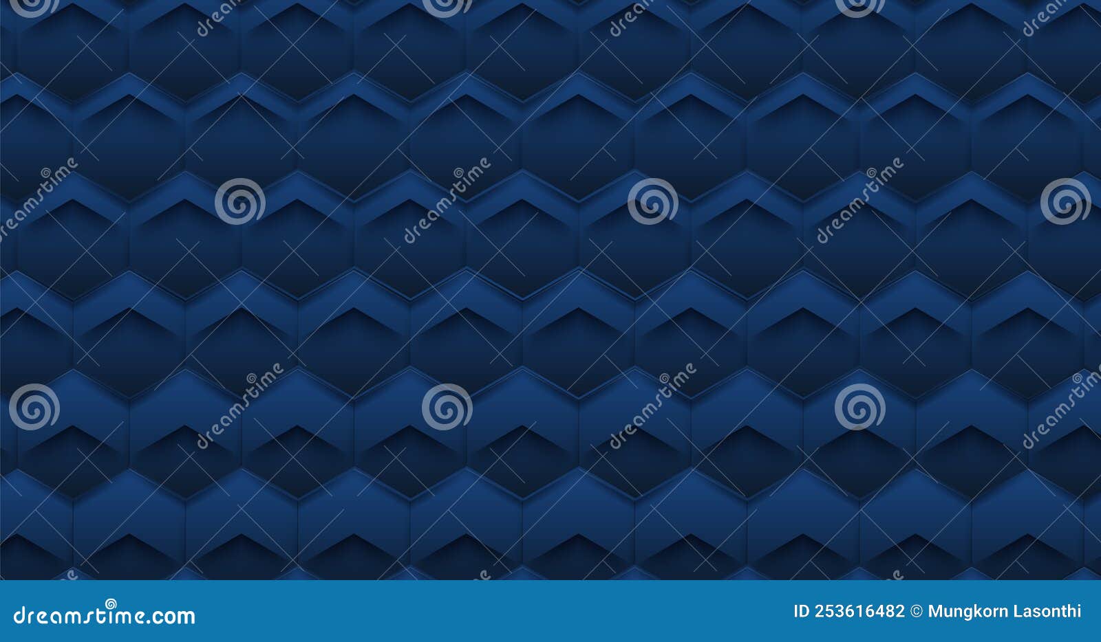 Abstract Blue 3D Hexagon Geometric Pattern Background. Vector Stock ...