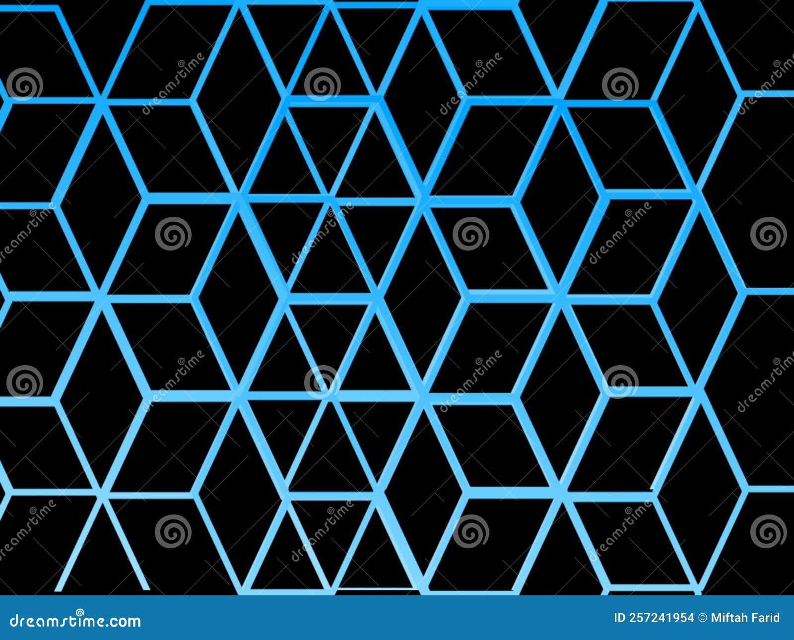 Abstract Blue 3d Pattern Rendering Design with Dark Background Stock ...