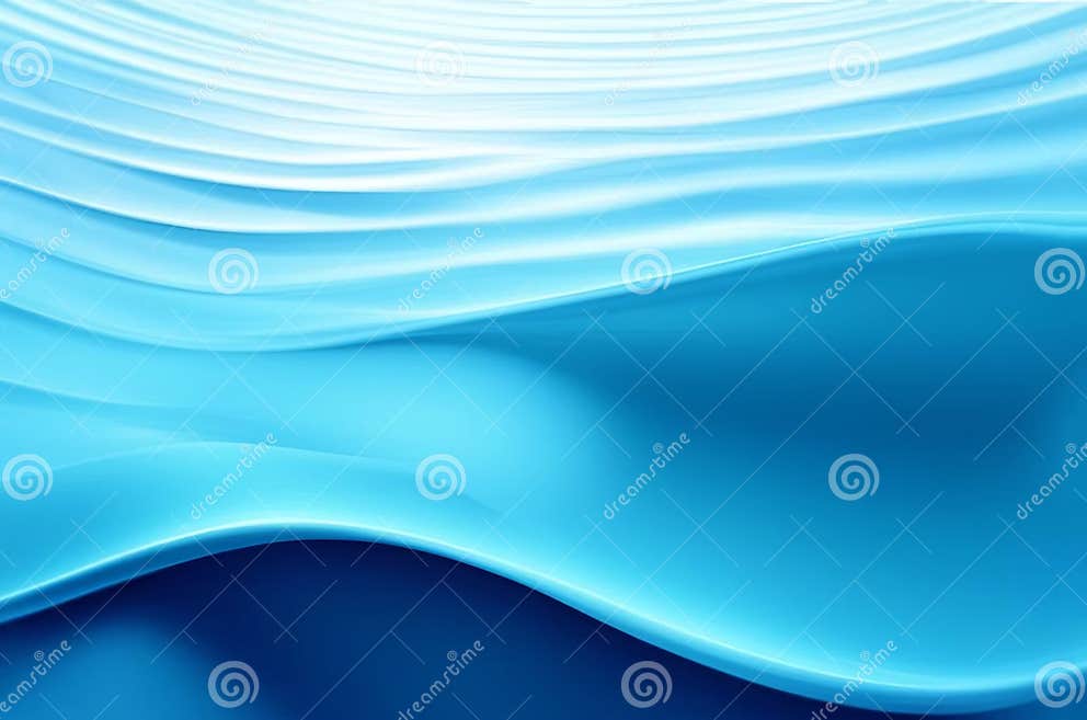 Abstract Blue 3D Waves Decorative Background Stock Illustration ...