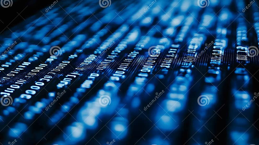 Abstract Blue Data Stream Pattern Stock Illustration - Illustration of ...