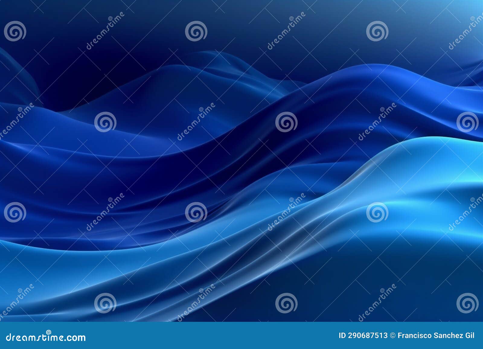 Abstract Blue Desktop Background with Elegant Waves Stock Illustration ...