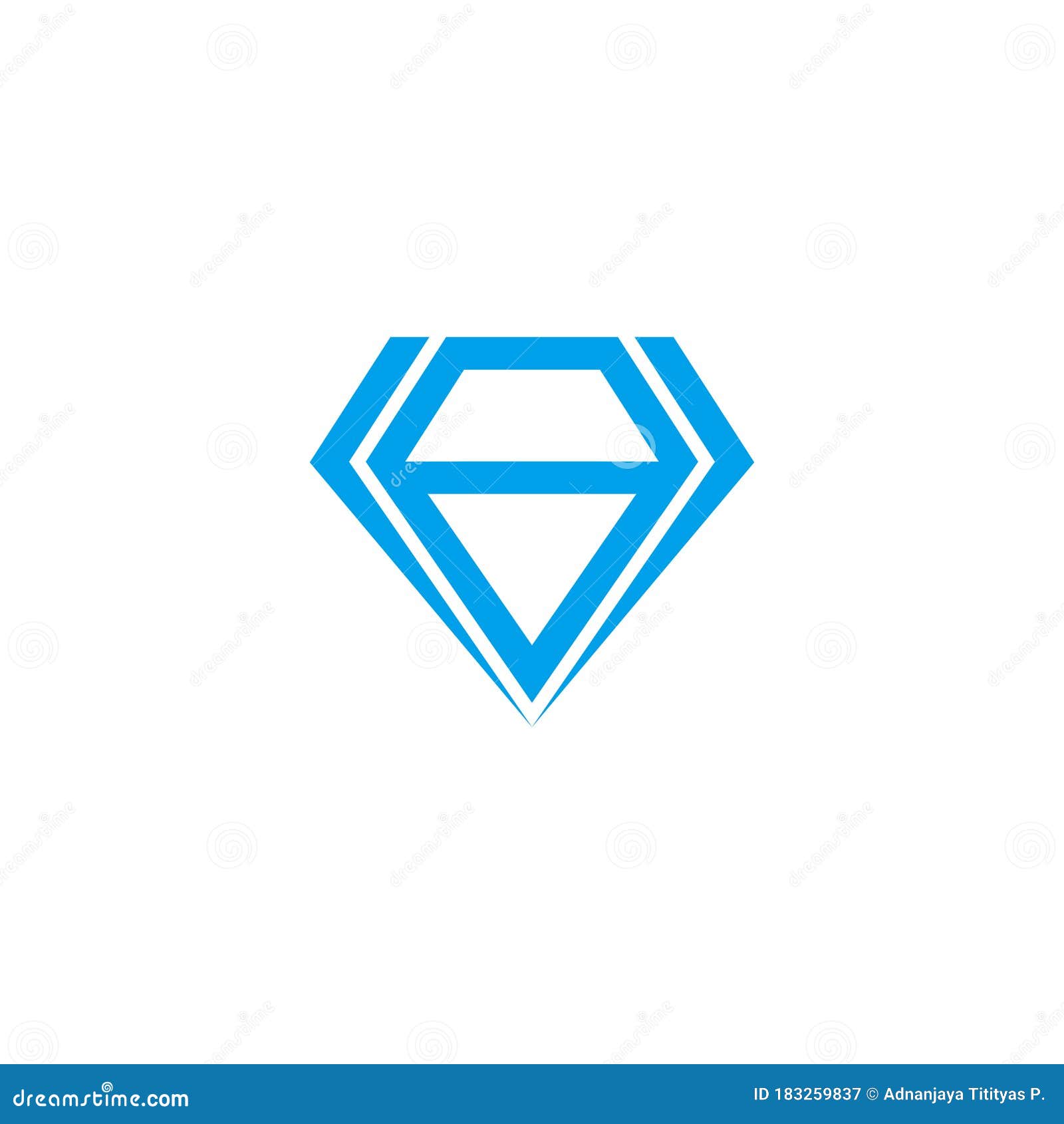 Abstract Blue Diamond Geometric Design Symbol Vector Stock Vector ...