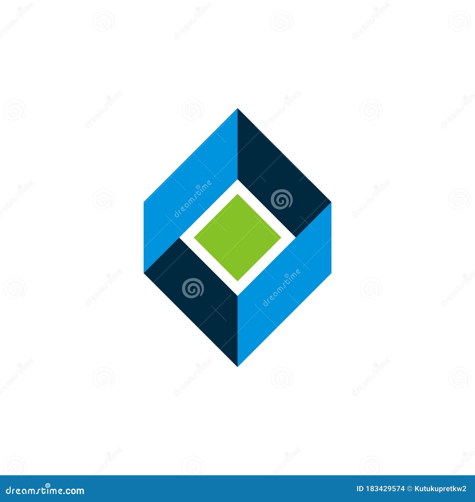 Abstract Blue Diamond Shape Logo Template Illustration Design. Vector ...