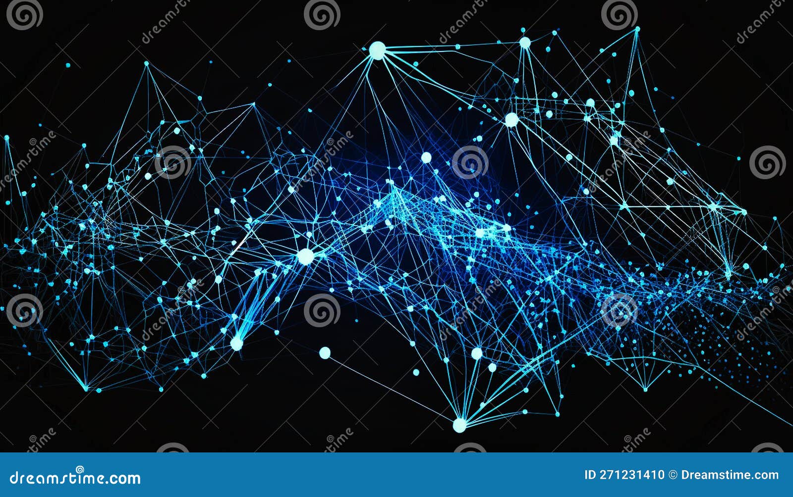 Abstract Blue Digital Background. Big Data Visuali, Generative AI Stock ...