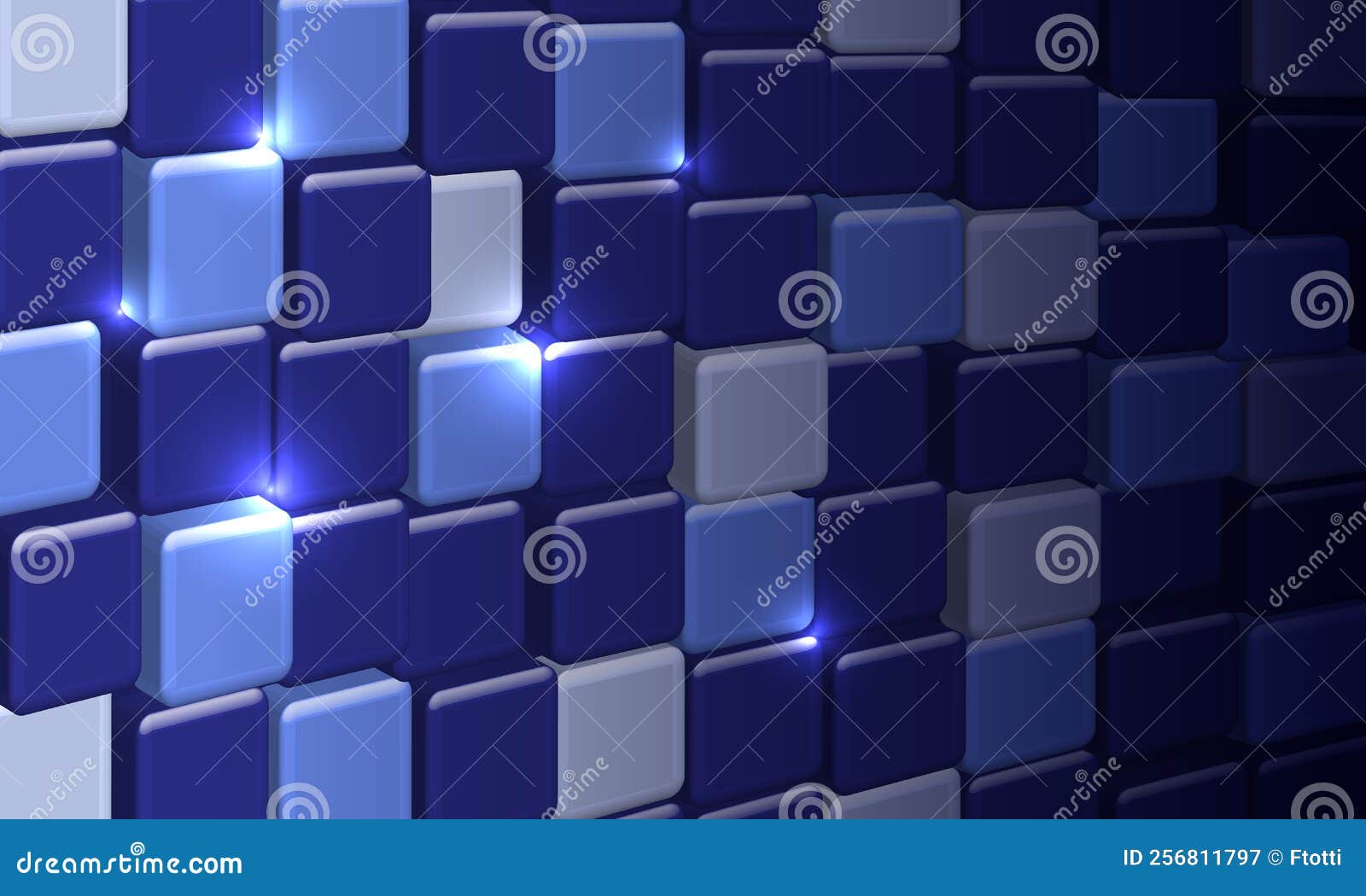 Abstract Blue Digital Background, 3d Cubes. Vector Illustration. Stock ...