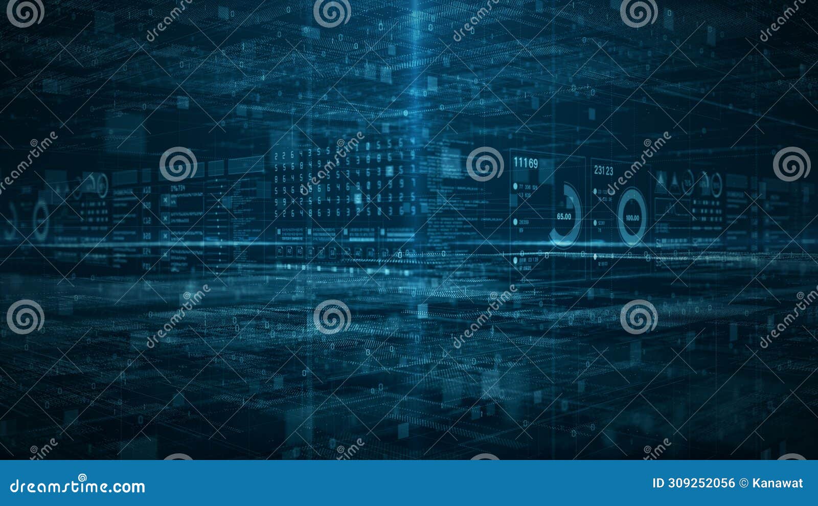 Abstract Blue Digital Background with Data Analytics Charts and Graphs ...