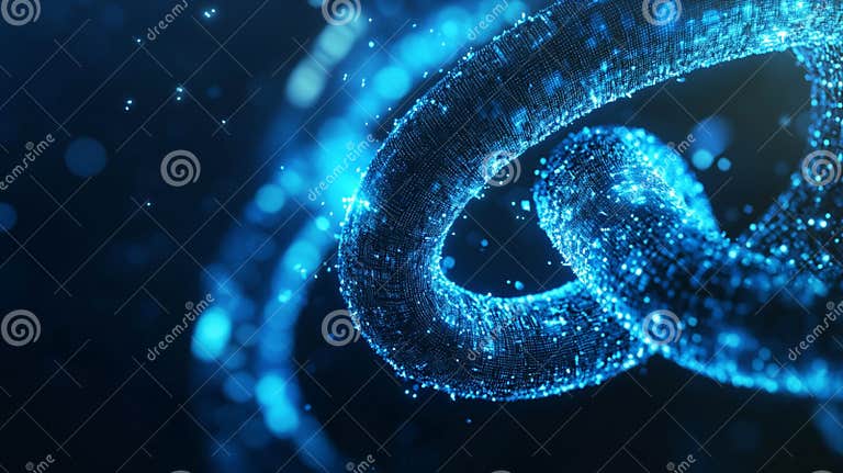Abstract Blue Digital Chain Particle Background Design Modern ...