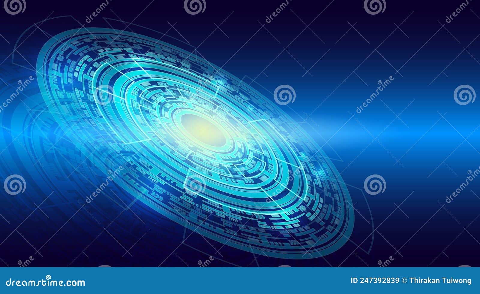Abstract Blue Digital Communication Technology Background Stock Vector ...