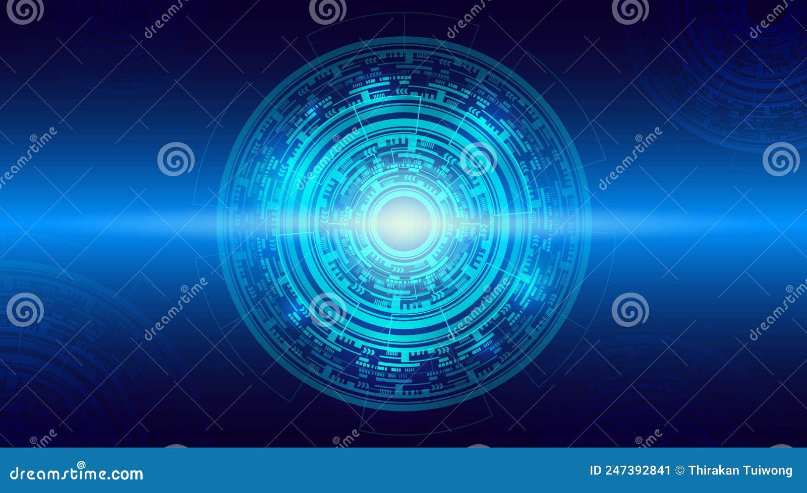 Abstract Blue Digital Communication Technology Background Stock Vector ...