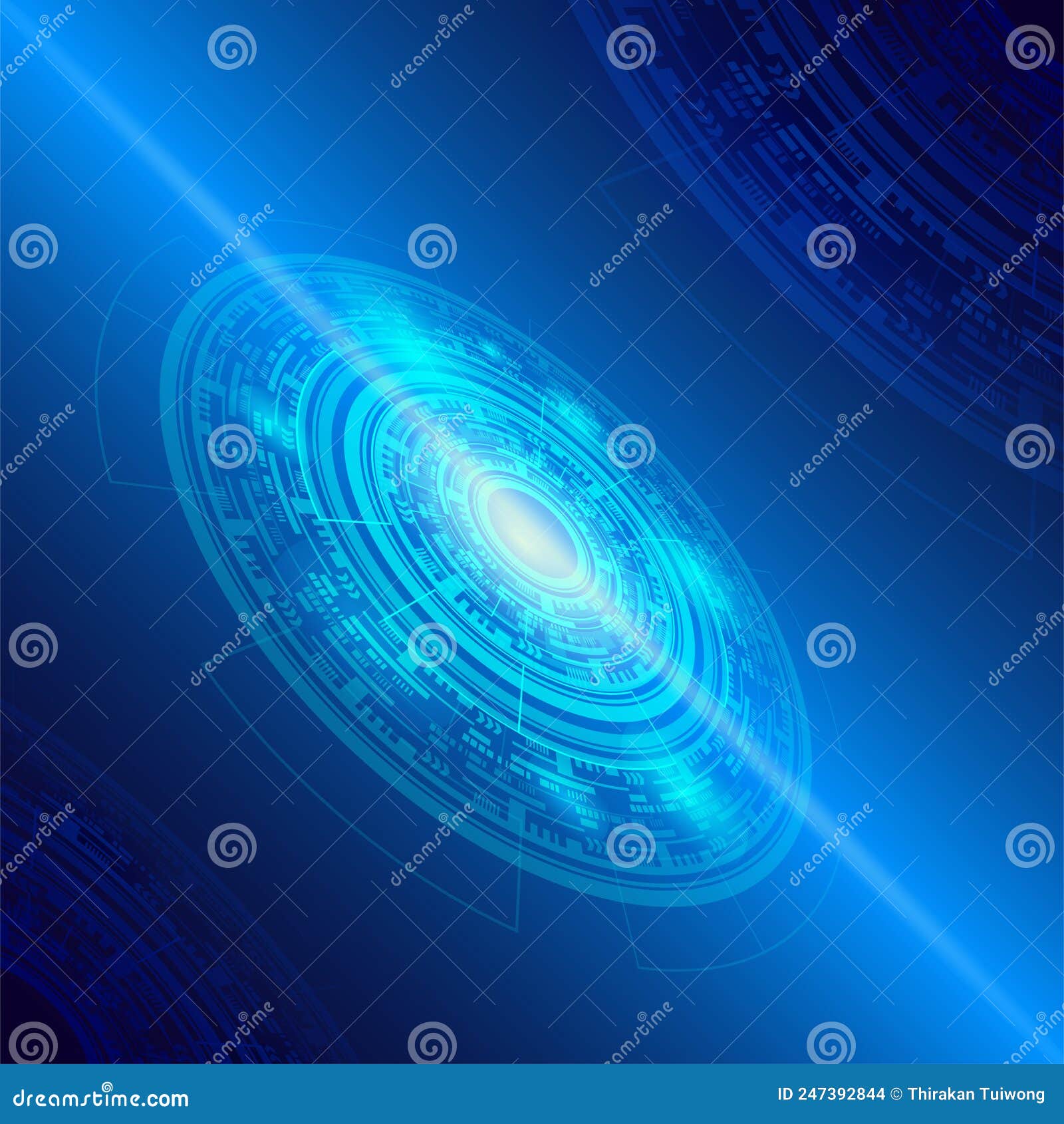 Abstract Blue Digital Communication Technology Background Stock Vector ...