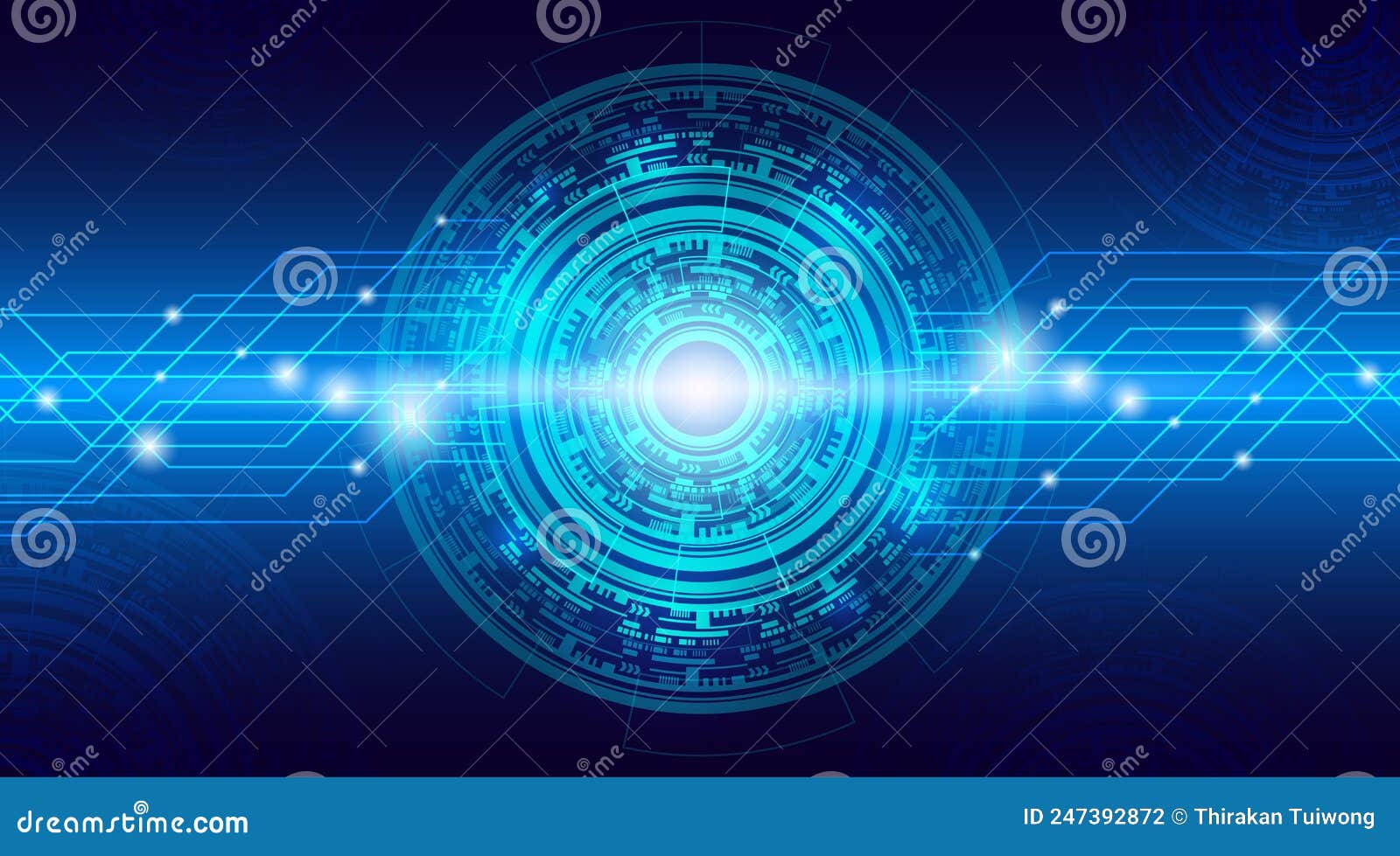 Abstract Blue Digital Communication Technology Background Stock Vector ...