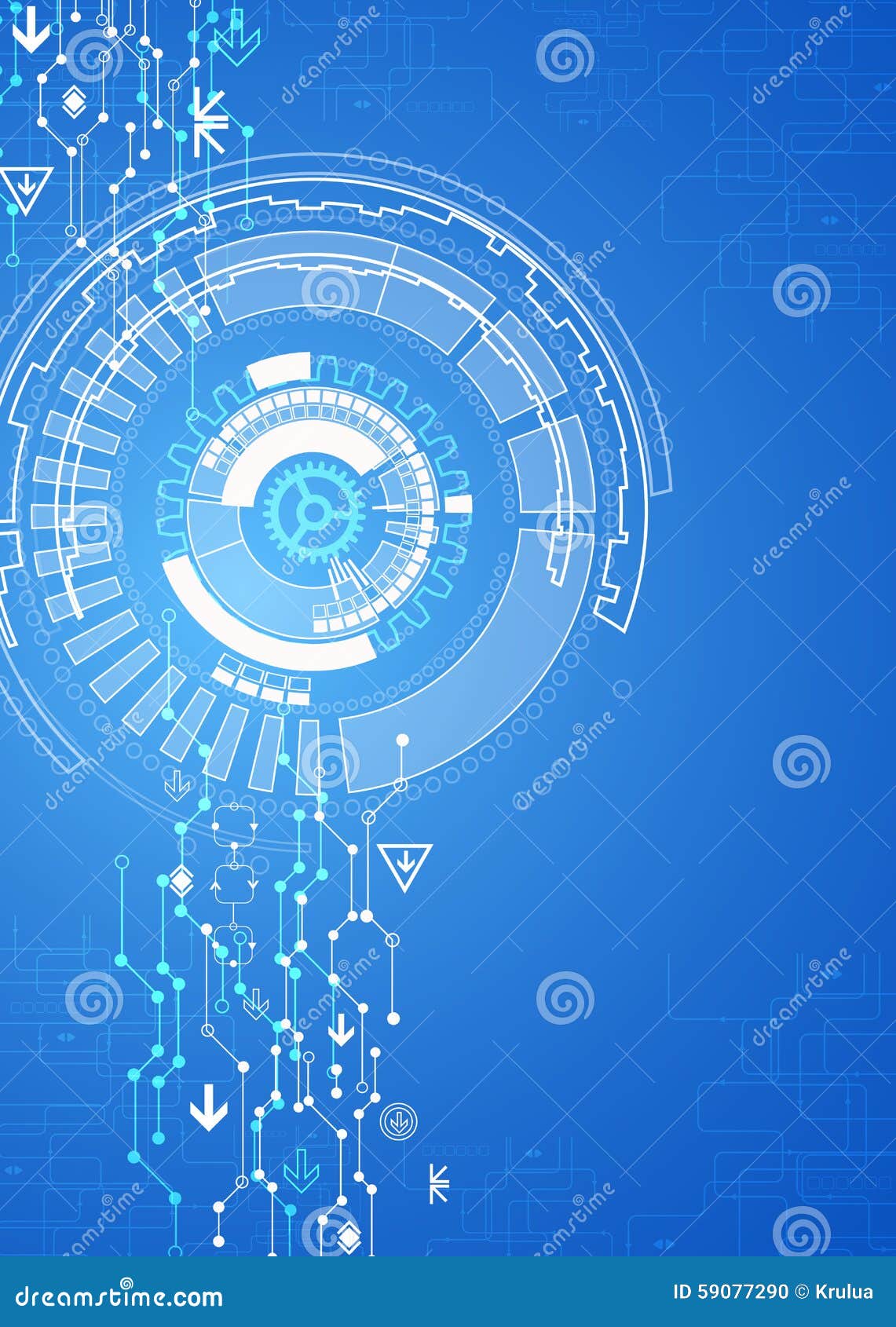 Abstract Blue Digital Communication Technology Background. Stock Vector ...