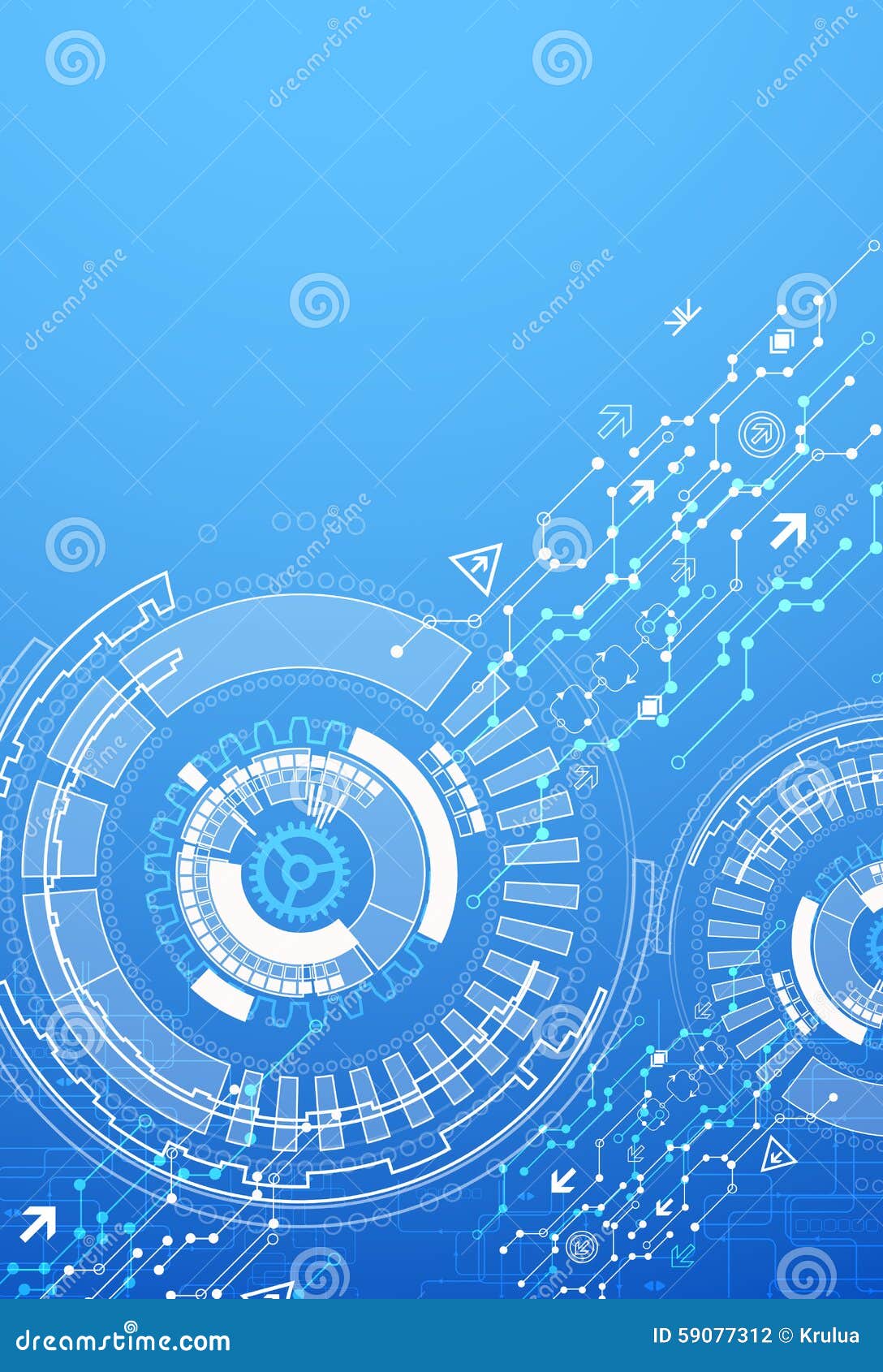 Abstract Blue Digital Communication Technology Background. Stock Vector ...