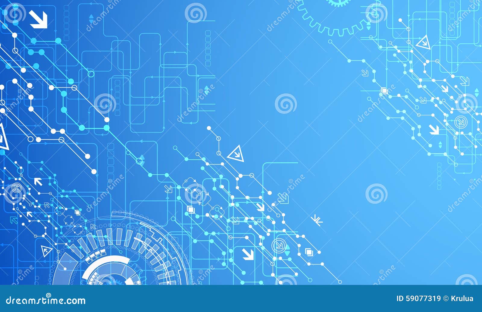 Abstract Blue Digital Communication Technology Background. Stock Vector ...