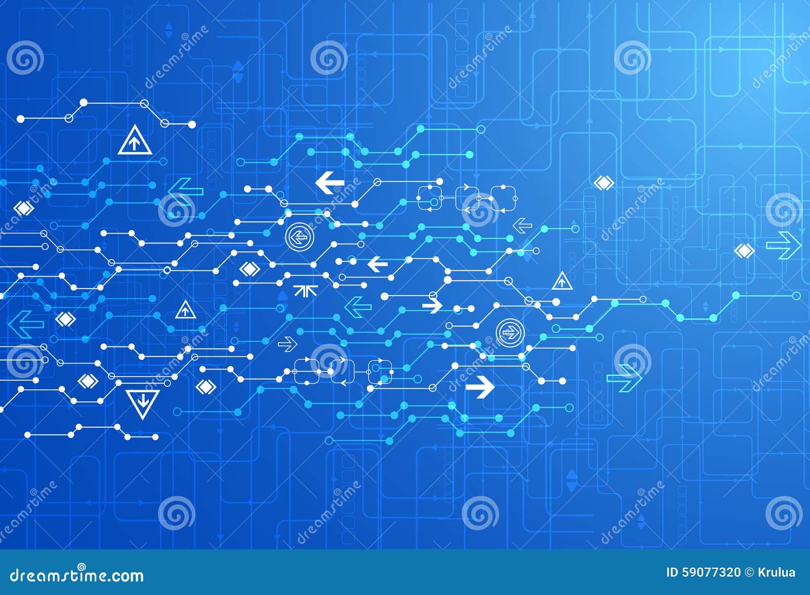 Abstract Blue Digital Communication Technology Background. Stock Vector ...
