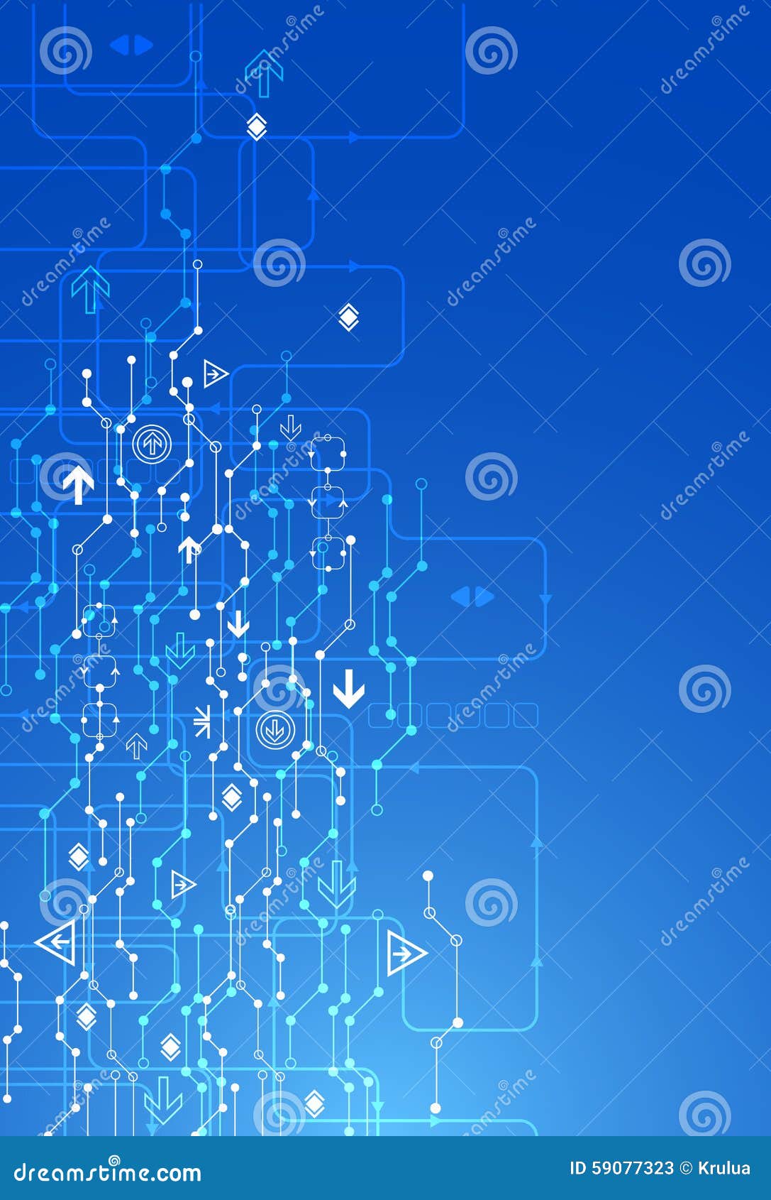 Abstract Blue Digital Communication Technology Background. Stock Vector ...