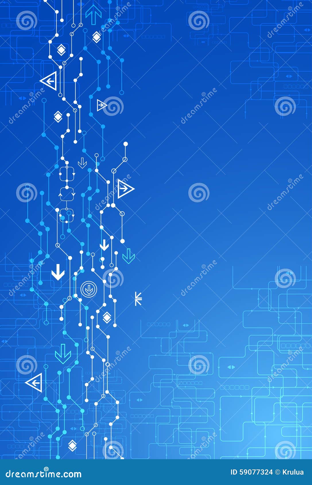 Abstract Blue Digital Communication Technology Background. Stock Vector ...