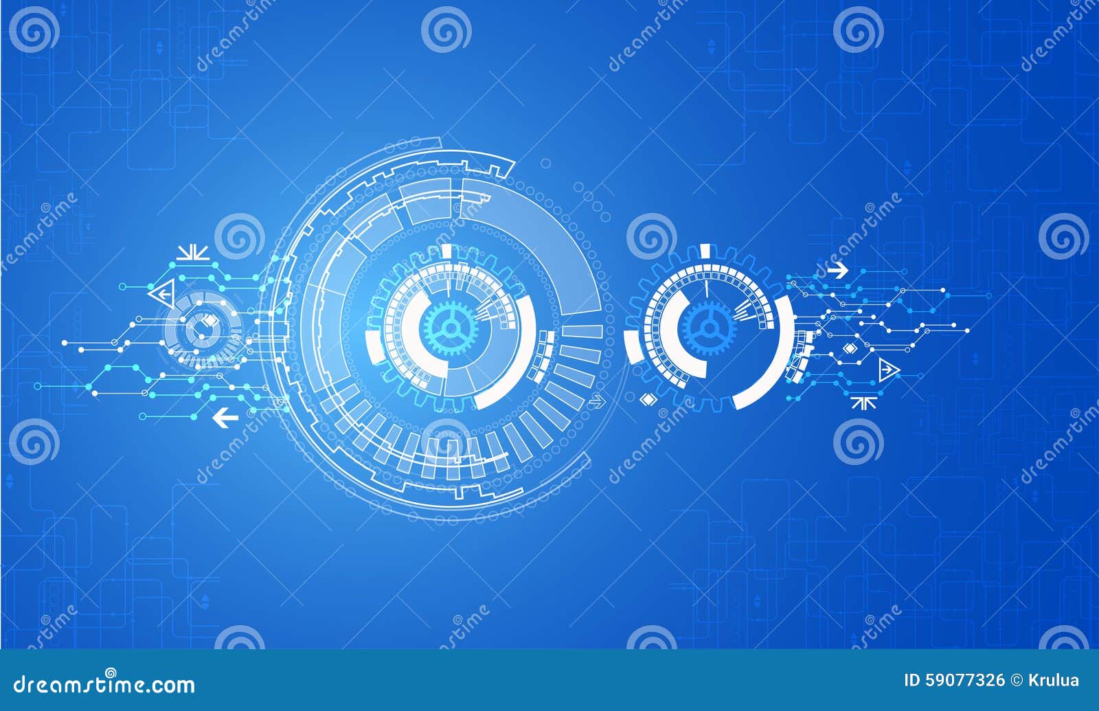 Abstract Blue Digital Communication Technology Background. Stock Vector ...