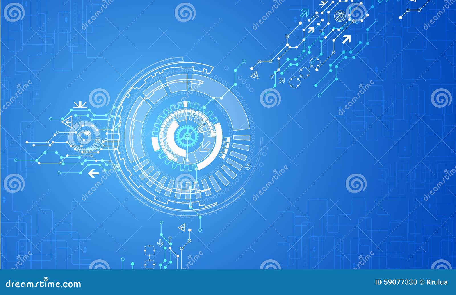 Abstract Blue Digital Communication Technology Background. Stock Vector ...