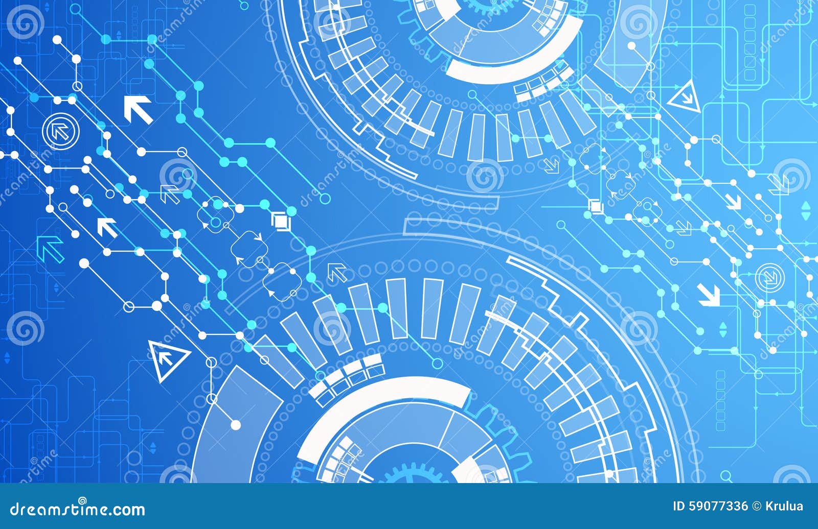 Abstract Blue Digital Communication Technology Background. Stock Vector ...