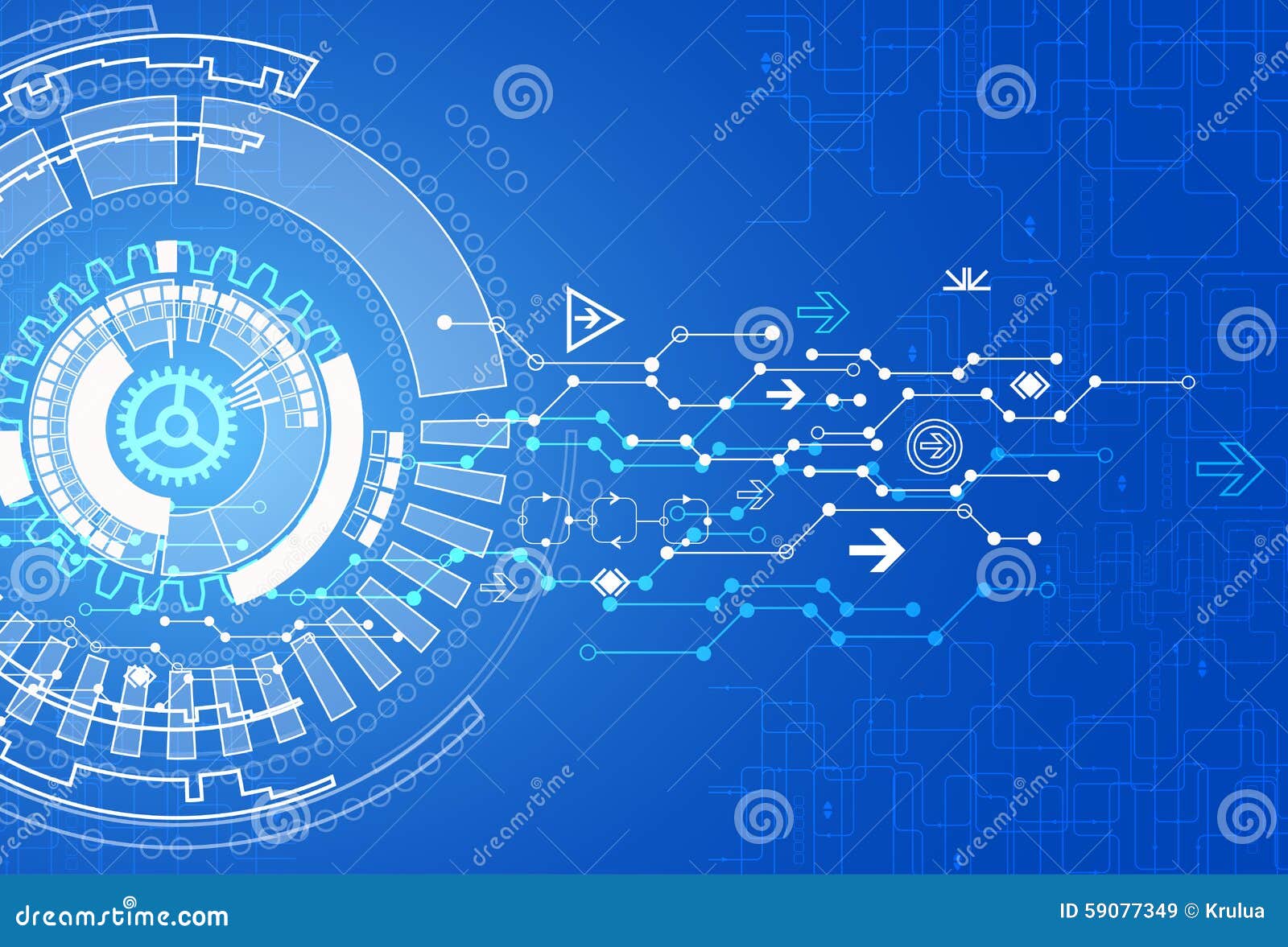Abstract Blue Digital Communication Technology Background. Stock Vector ...