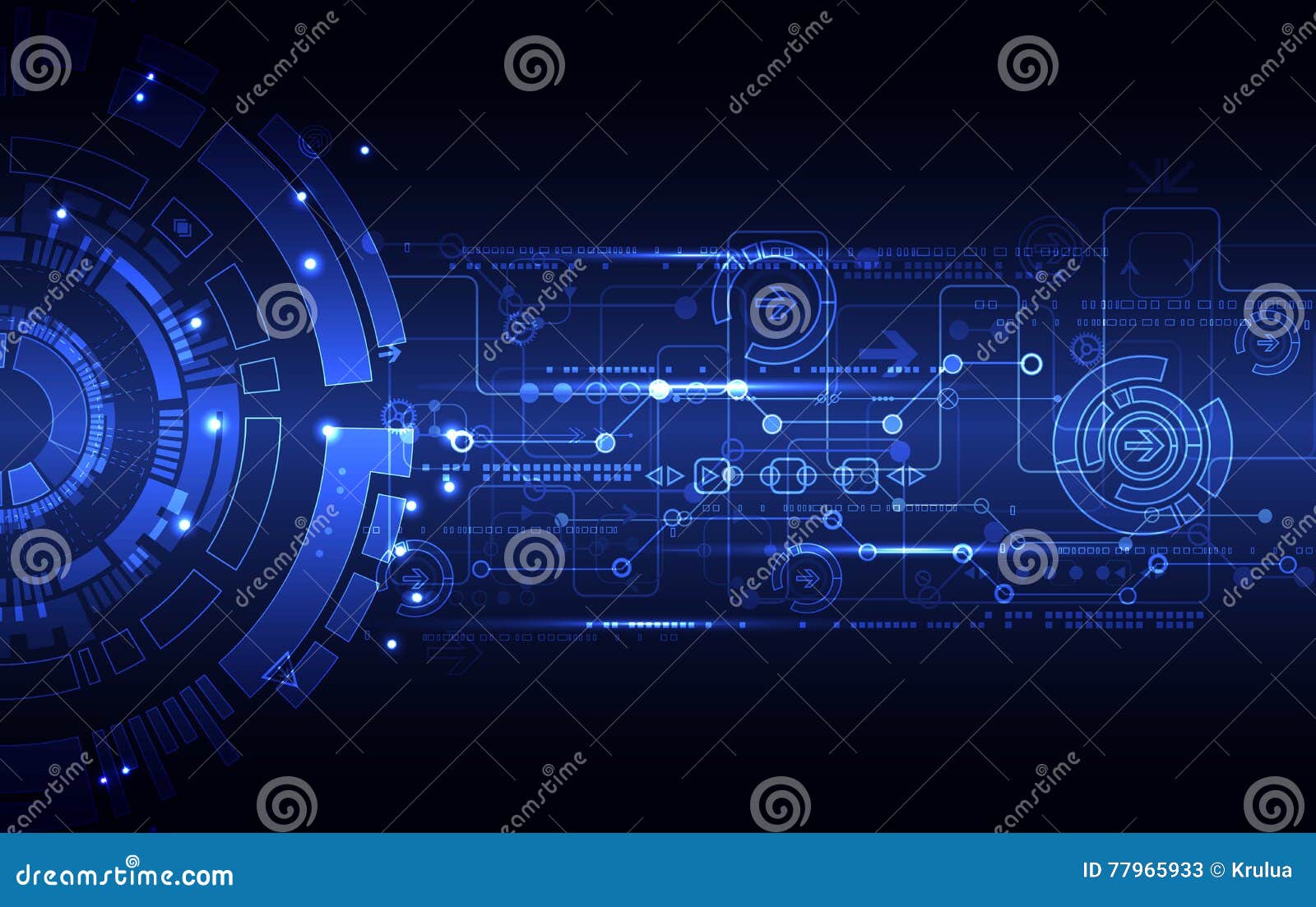 Abstract Blue Digital Communication Technology Background. Stock Vector ...